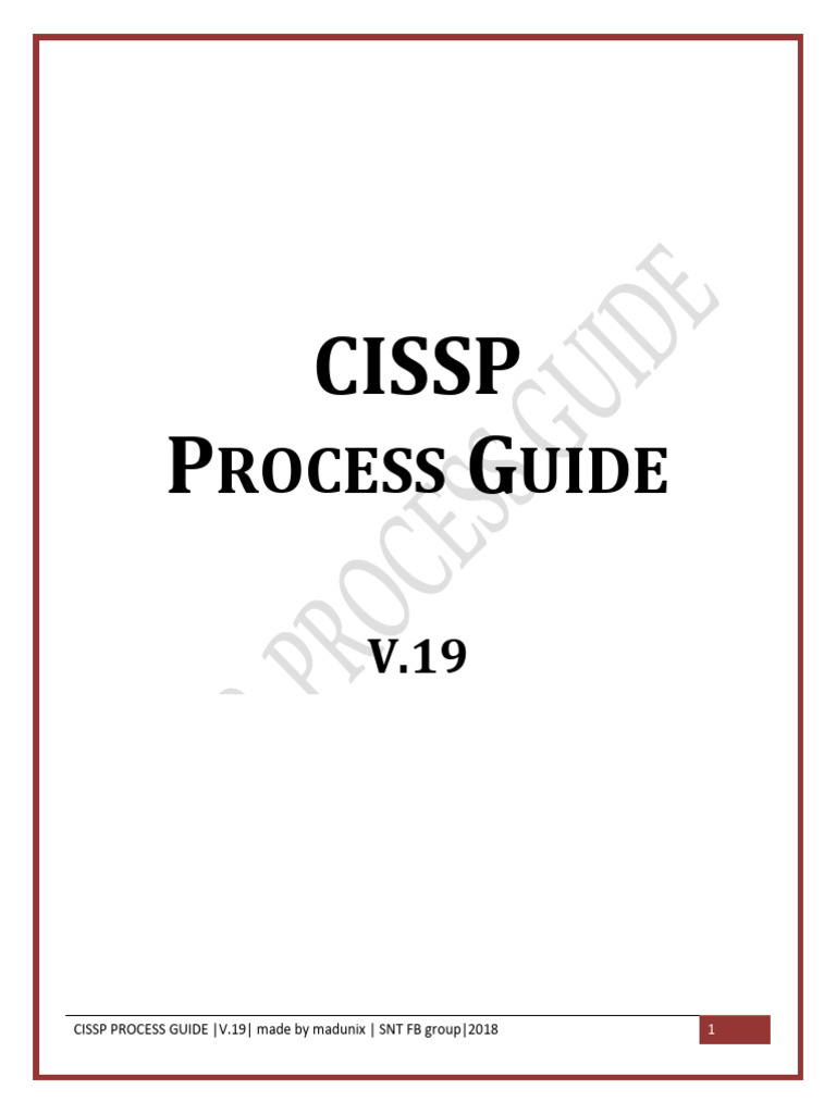 Cissp Process Guide (V.19 - 2018) | PDF | Software Testing | Audit Cissp Process Guide (V.19 - 2018) | PDF | Software Testing | Audit