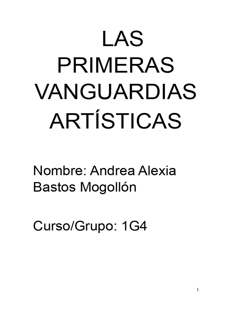 Las Primer As Vanguard I As Definitivo | PDF | Expresionismo | Vanguardia