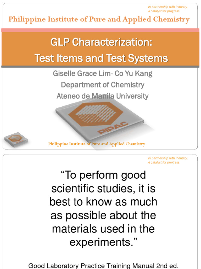 GLP - Test Items and Test Systems - Lim - 2023 | PDF | Calibration ...