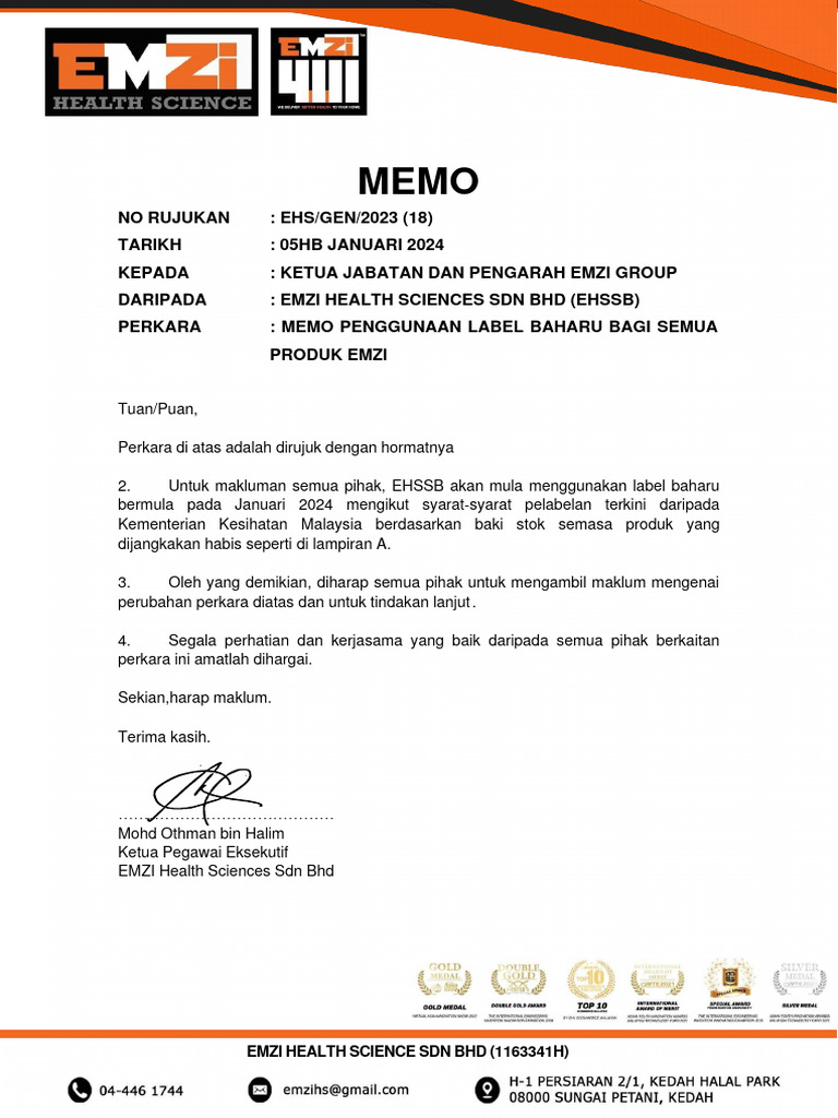 Memo Penggunaan Label Baharu | PDF