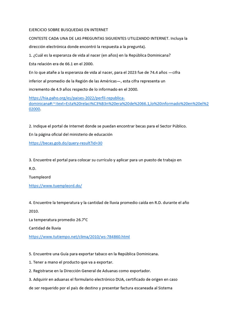 Ejercicio Sobre Busquedas en Internet | PDF | Marca | Internet