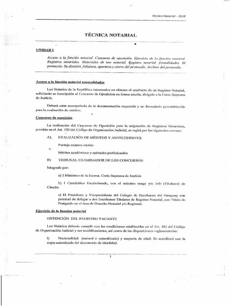 TECNICA NOTARIAL _ APUNTES | PDF