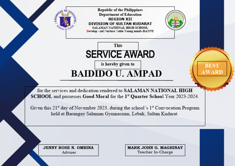 Service Award Pdf