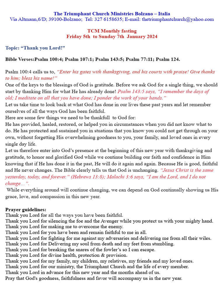 January-fast | PDF | Prayer | Psalms