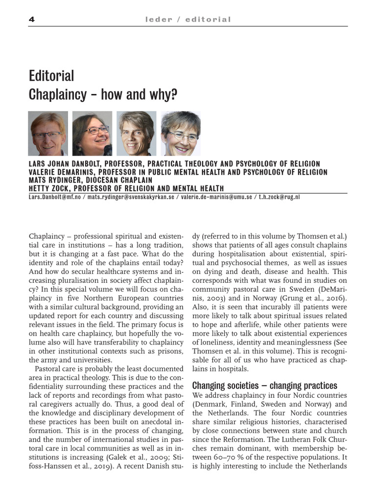 Aaksnes, Chaplaincy - How and Why S. 4-10 | PDF | Chaplain | Health Care