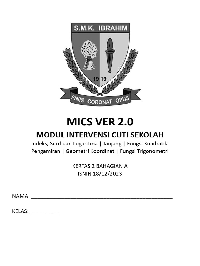 2023 MICS Ver 2.0 SMKI FULL SOLUTION | PDF