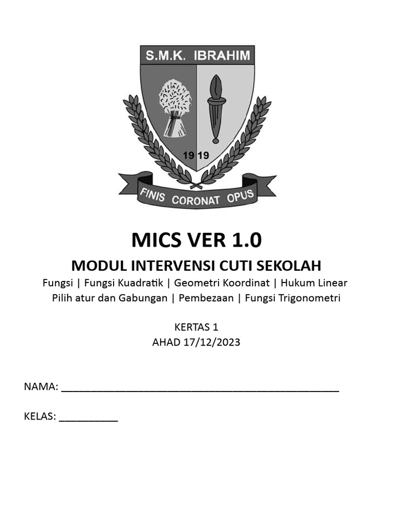 2023 MICS Ver 1.0 SMKI SOALAN | PDF