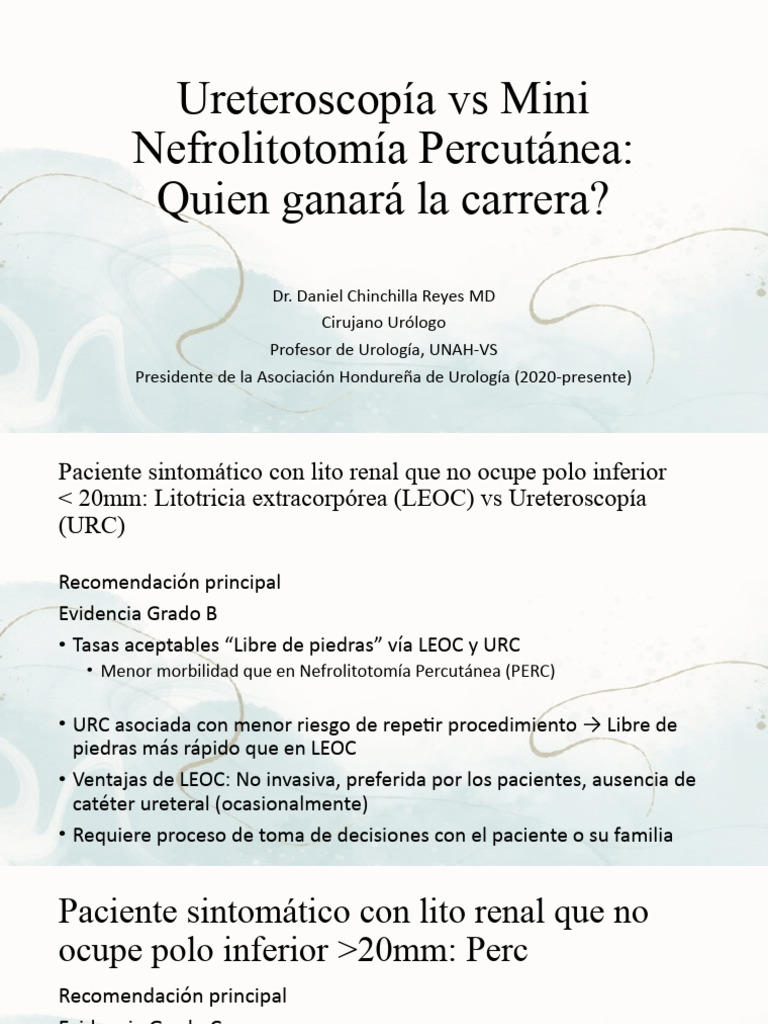 Ureteroscopía vs Mini PERC: Comparativa Efectiva | PDF | Cirugía ...