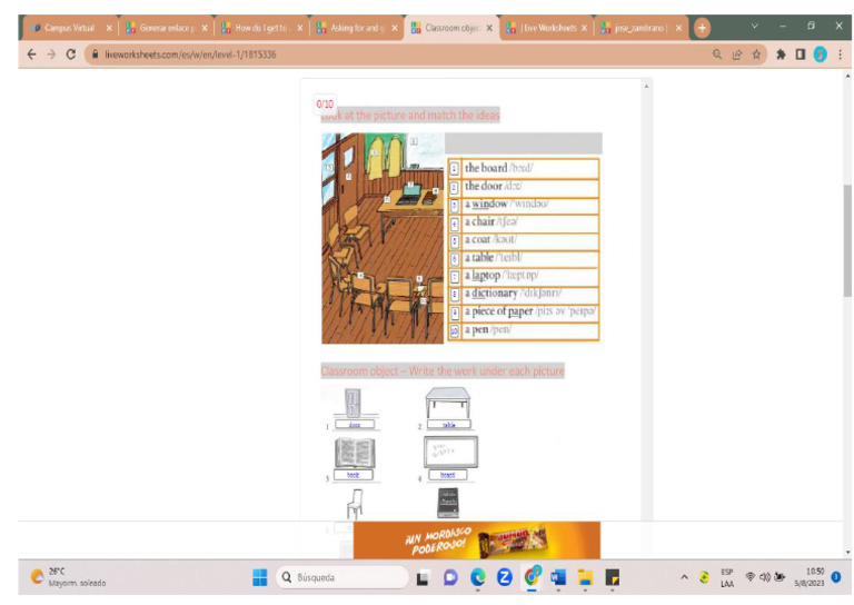 Classwork Prepositions of Place - Medina Daniela - 206 | PDF