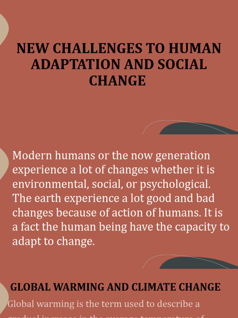 New Challenges To Human Adaptation and Social Change | PDF | Climate ...