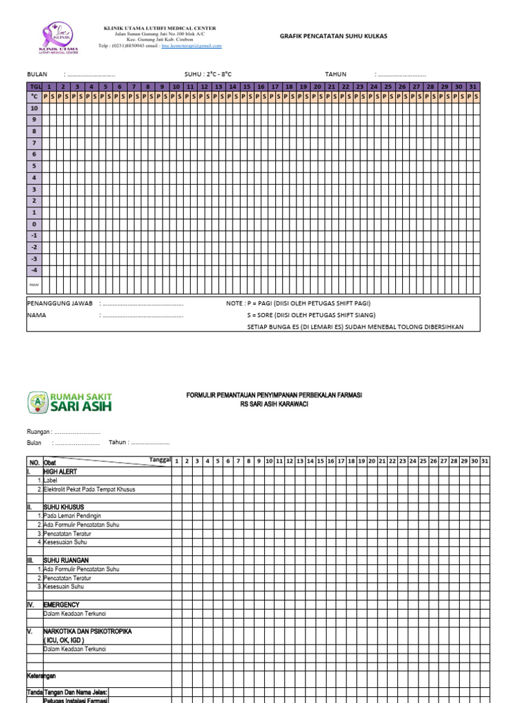 LMC Formulir Suhu Kulkas | PDF