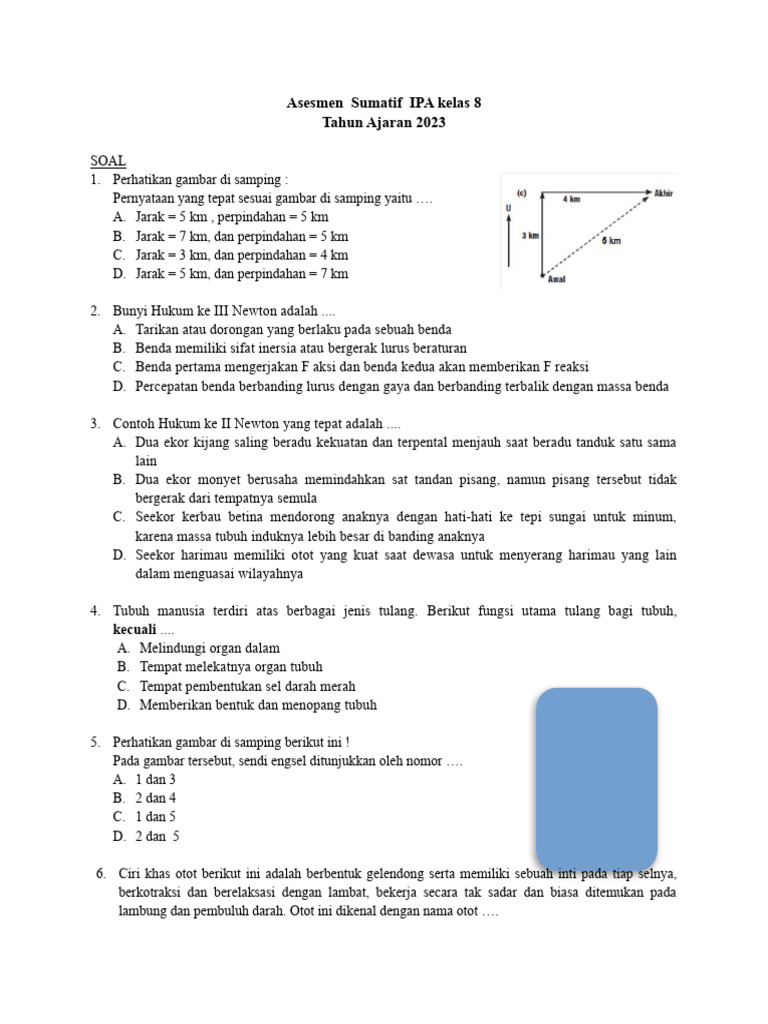 Soal Pas Ipa Kelas Viii | PDF | Sains & Matematika