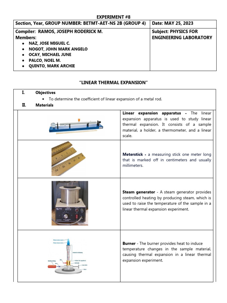 Experiment | PDF | Thermal Expansion | Thermostat