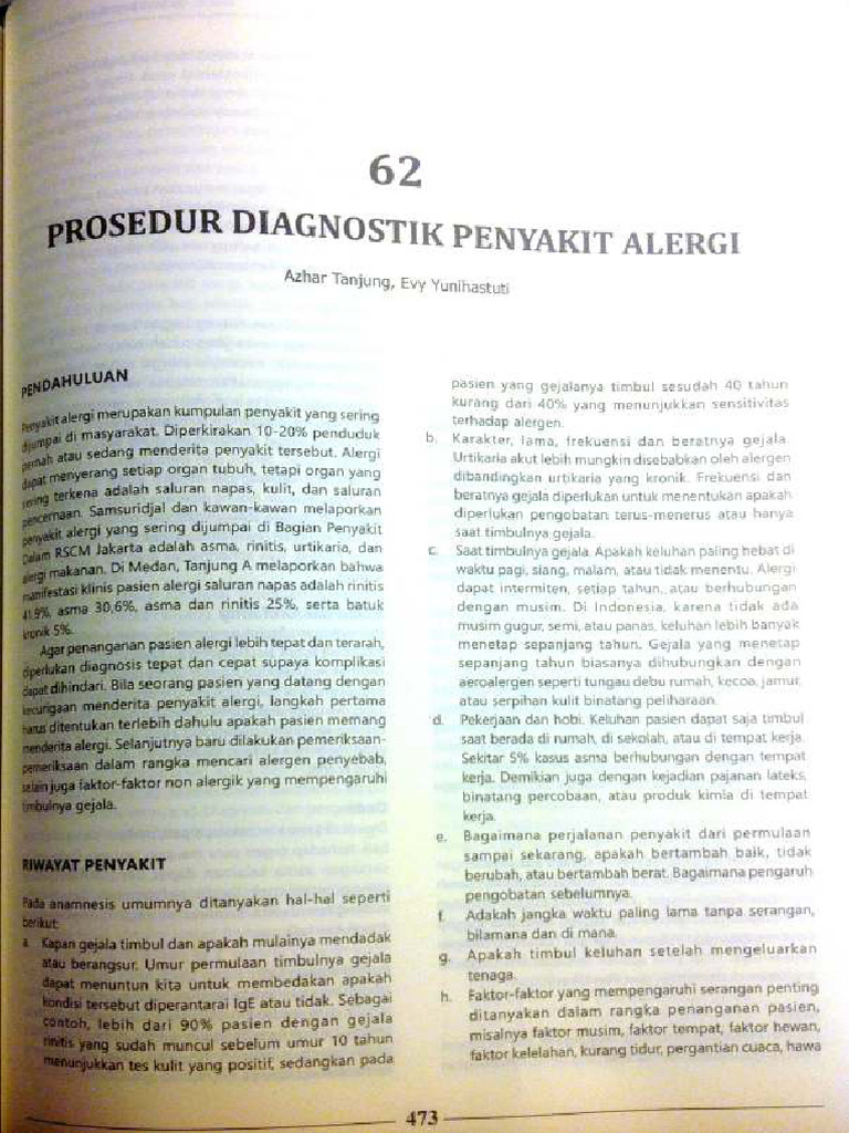 62 Prosedur Diagnostik Penyakit Alergi | PDF