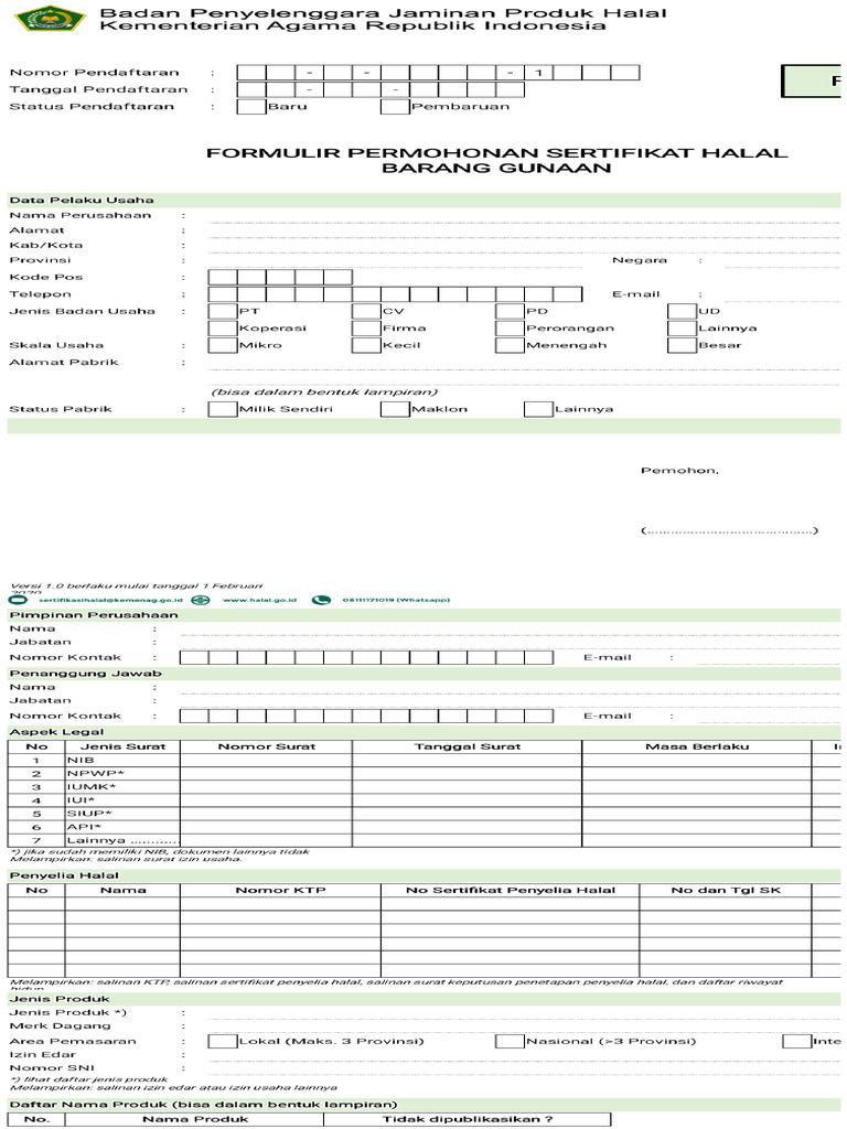 Formulir Pendaftarab Ariful | PDF