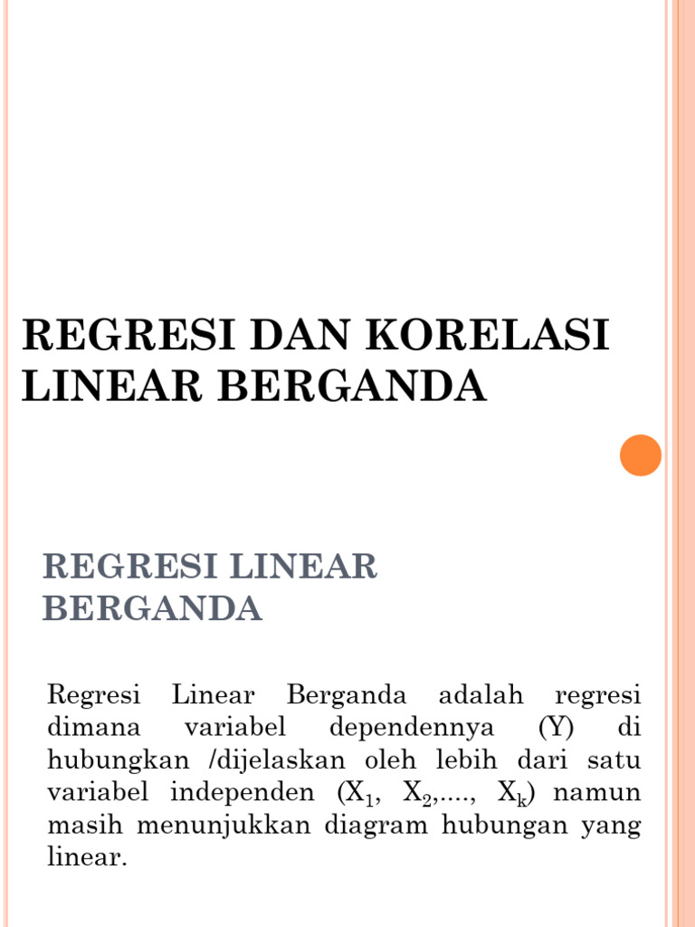 Pertemuan - Regresi Dan Korelasi Berganda (Manual SPSS) | PDF