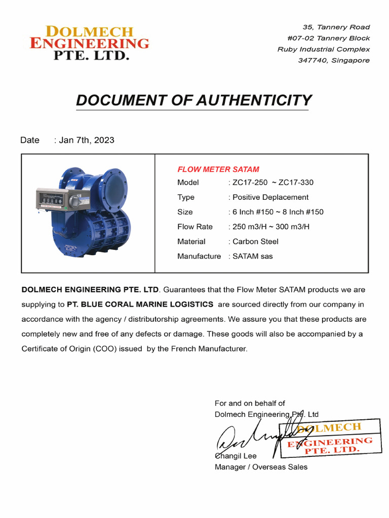 Document of Authenticity | PDF