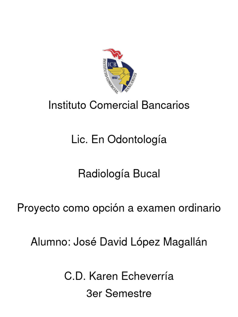 Examen Ordinario Radiología Bucal José David López Magallán | PDF ...