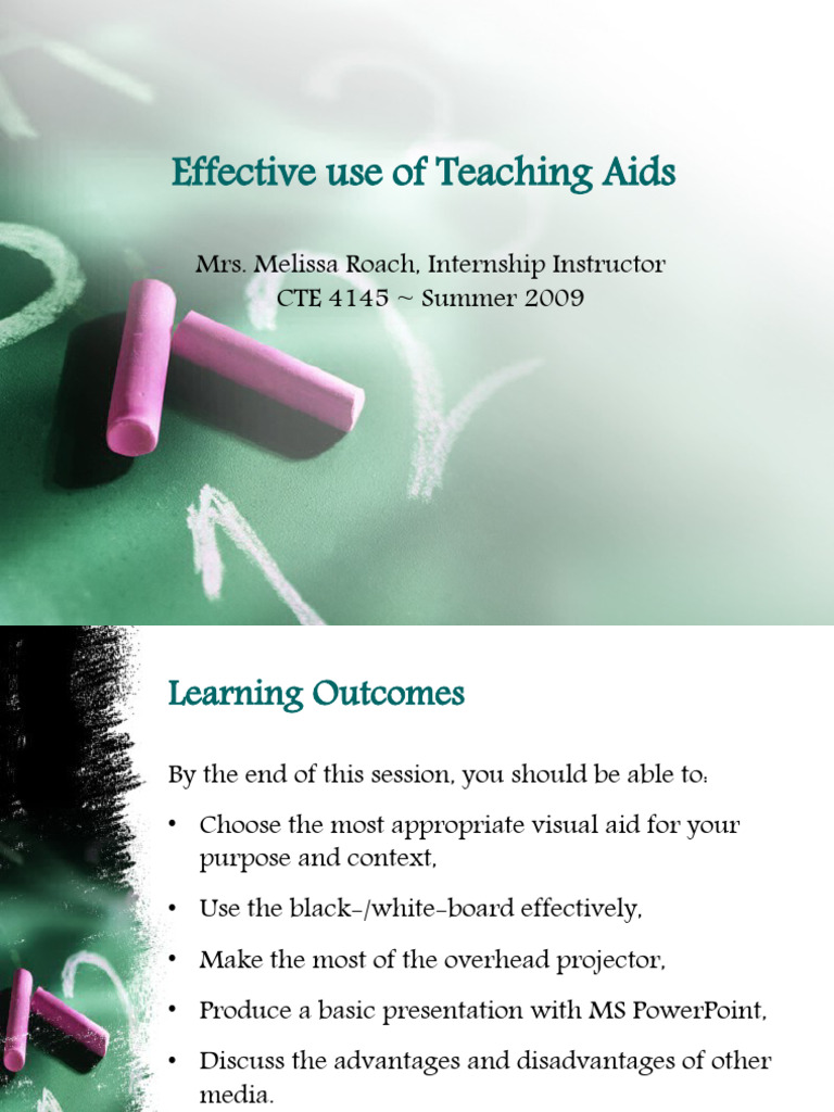 Effective Use of Teaching Aids | PDF | Learning | Videotape