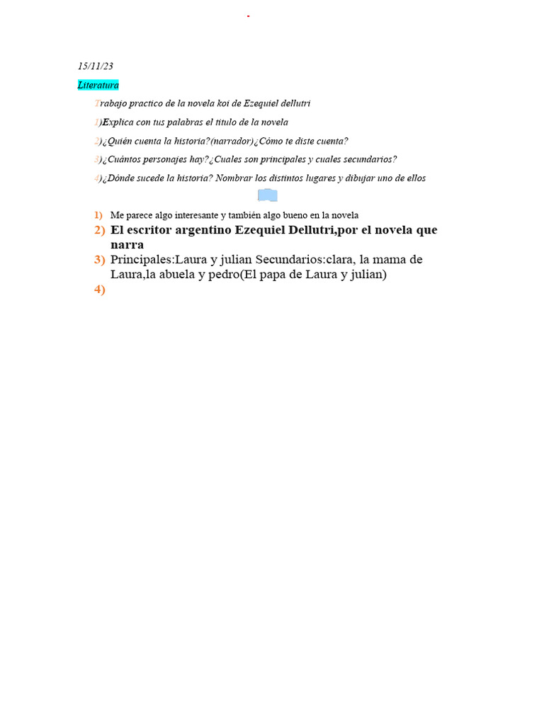 Trabajo Practico de Literatura | PDF | Ficción general