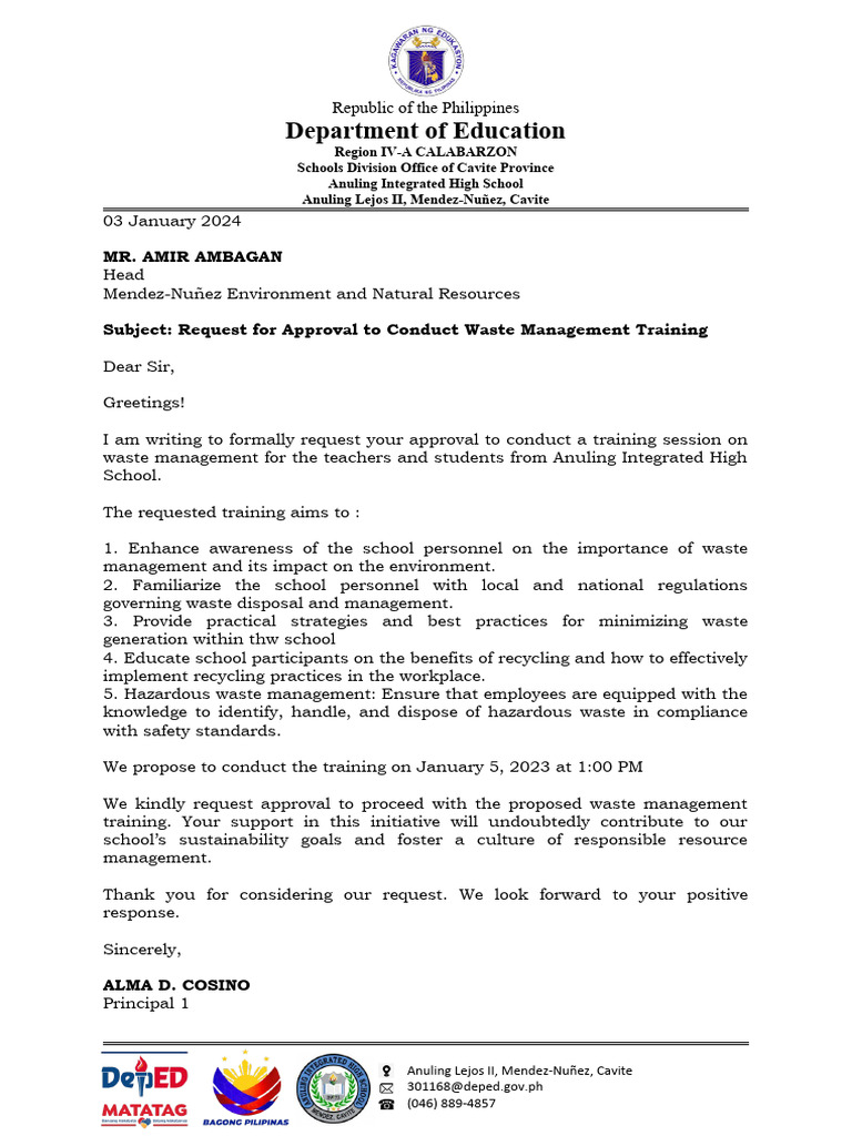 Letter To MENRO | PDF