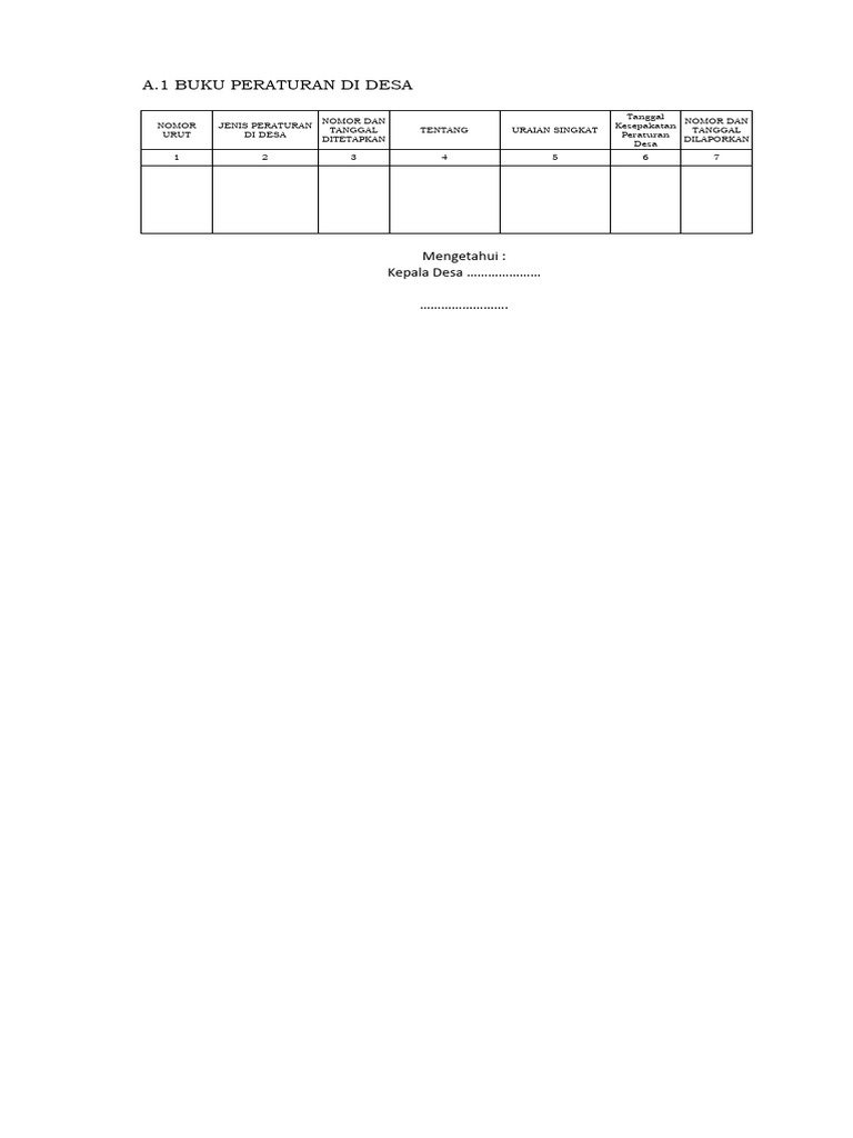 24 Buku Administrasi Desa | PDF