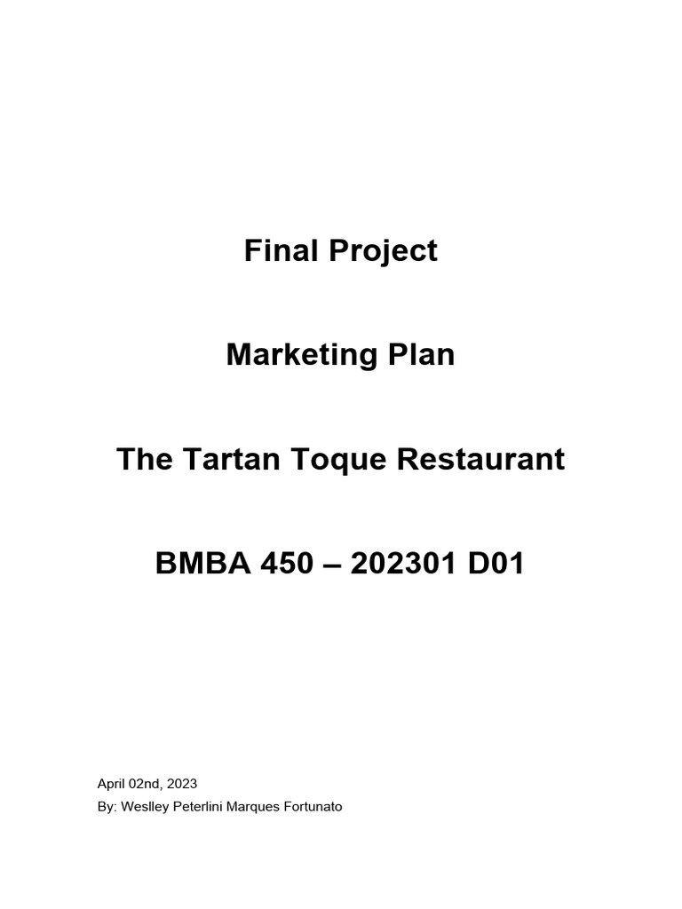 BMBA 450 - Final Project - Marketing Plan | PDF | Facebook | Brand