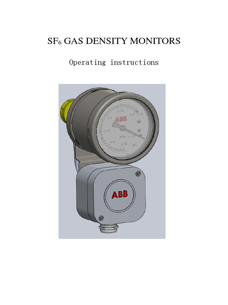 8RY 800 001-SF6密度继电器说明书 (ABB) | PDF | Insulator (Electricity ...