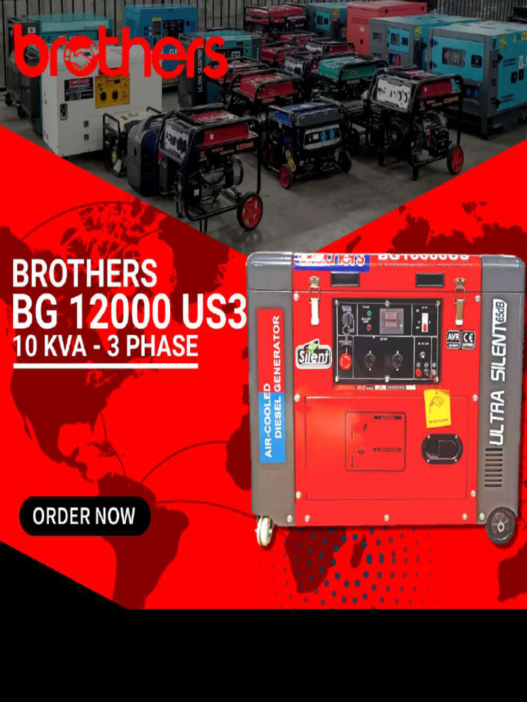 Spesifikasi Genset Brother 12000 US3 | PDF