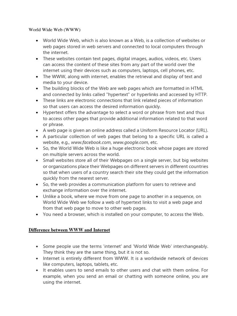 World Wide Web | PDF | World Wide Web | Internet & Web World Wide Web | PDF | World Wide Web | Internet & Web