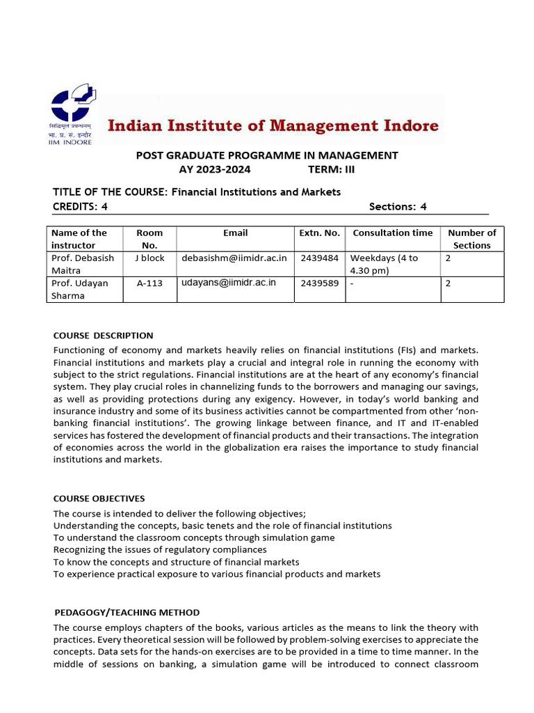 T3 FIM Course Outline | PDF | Academic Dishonesty | Economies