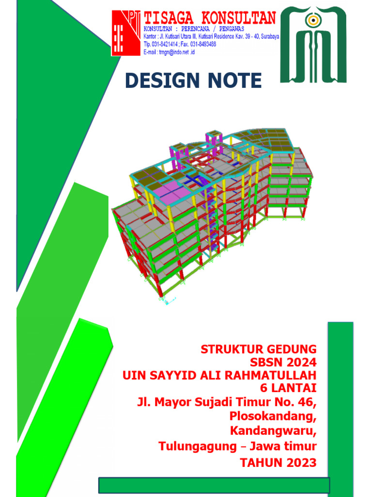 Report Str_gedung Sbsn 2024 Uin_tulungagung_rev Sap 2000 | PDF Report Str_gedung Sbsn 2024 Uin_tulungagung_rev Sap 2000 | PDF