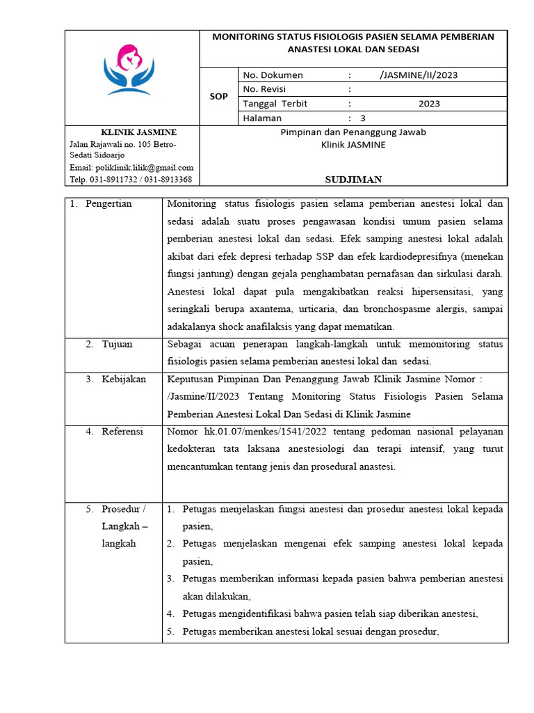 Sop Monitoring Status Pasien | PDF
