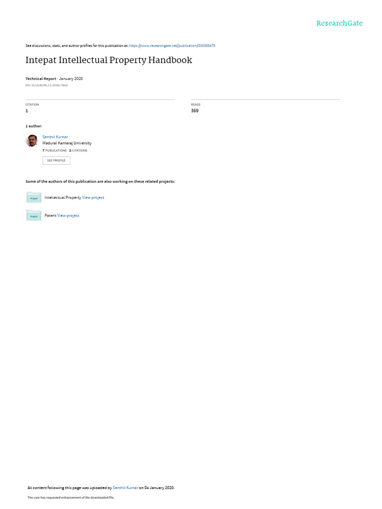 Intepat Intellectual Property Handbook | PDF | Trademark | Patent