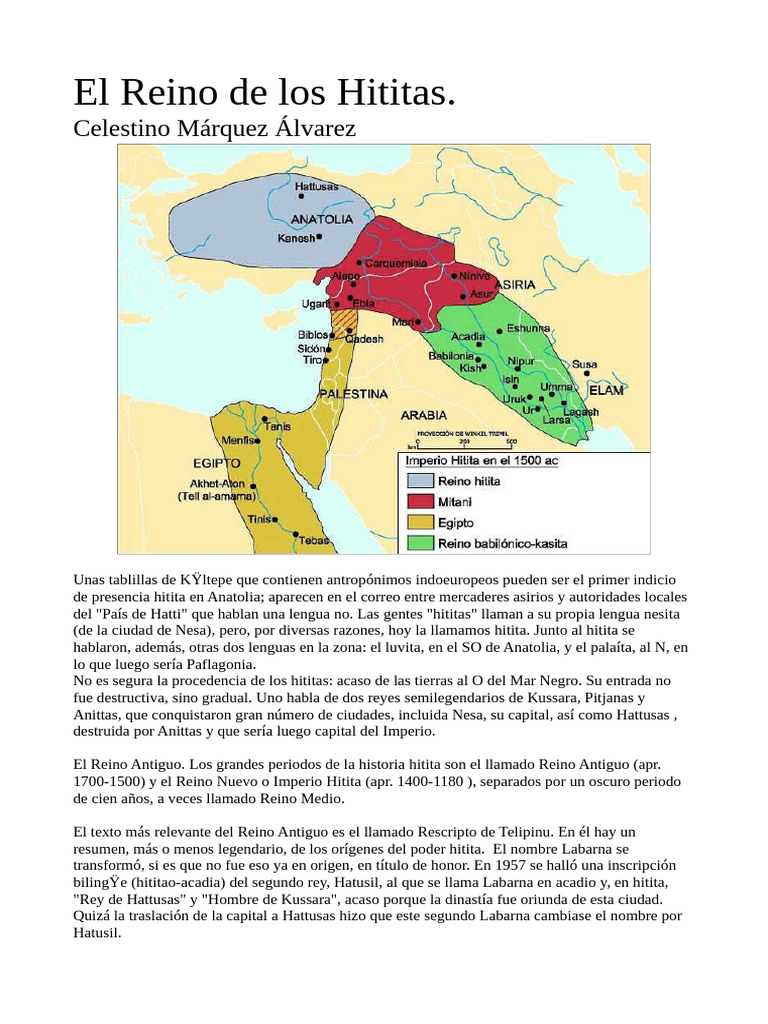 El Reino de Los Hititas | PDF | Hititas | Antiguo Egipto