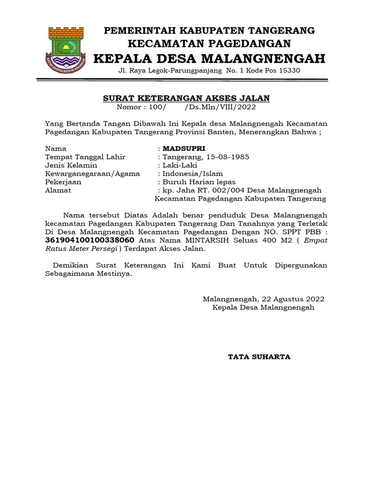 Contoh Kop Surat Desa | PDF