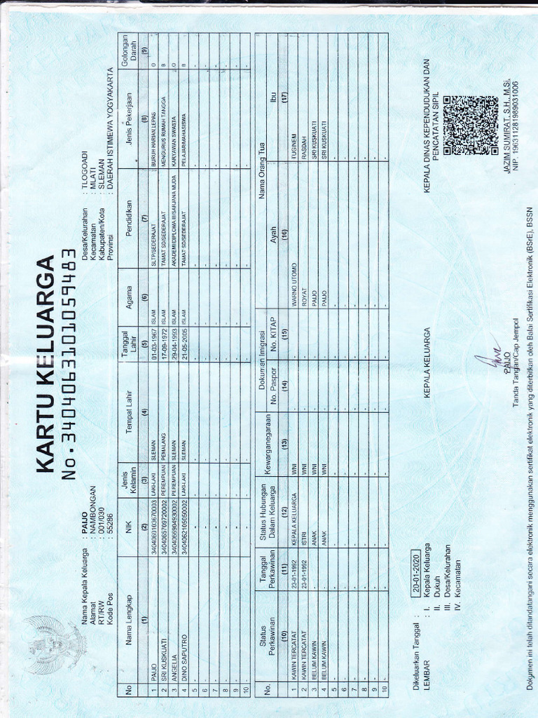 Kartu Keluarga (KK) - 2 | PDF