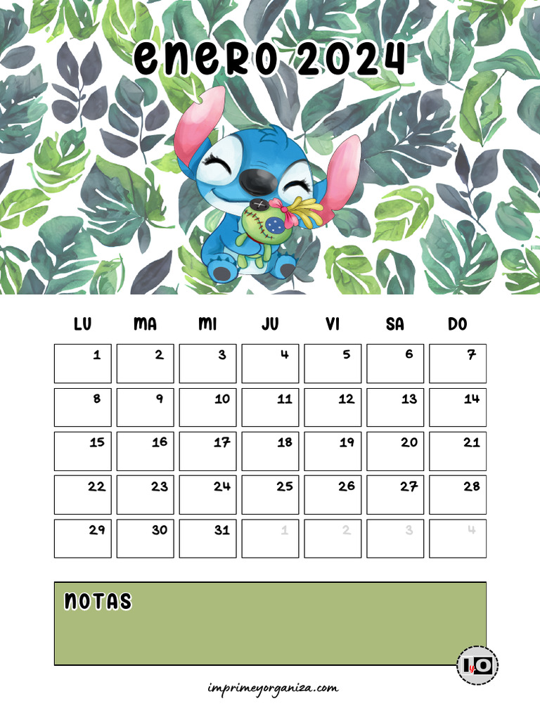 Calendario Lilo y Stitch 2024 | PDF