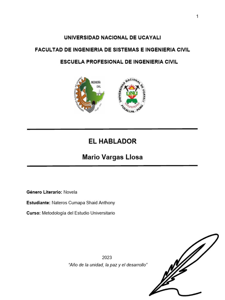 El Hablador - Mario Vargas Llosa | Descargar gratis PDF | Perú | Tribu