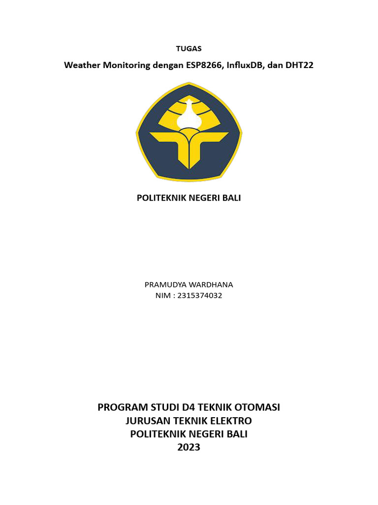 Tugas Sensor Dht Influxdb Grafana Pdf Computer Engineering Information And