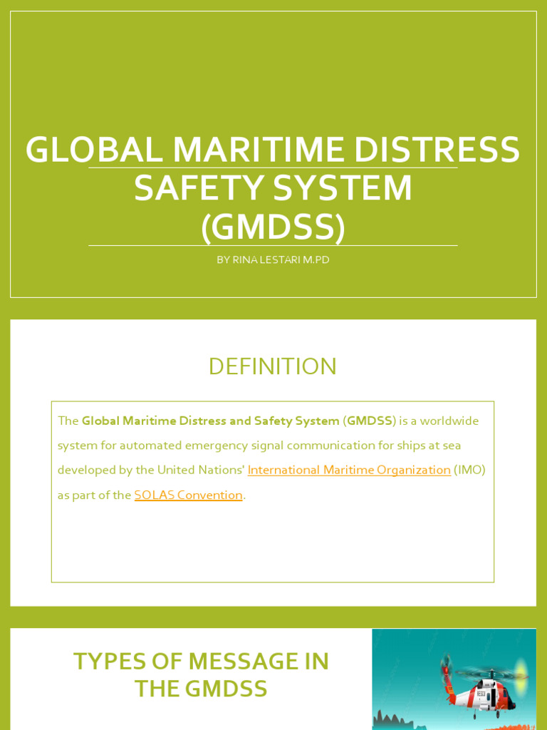 Global Maritime Distress Safety System (GMDSS) | PDF
