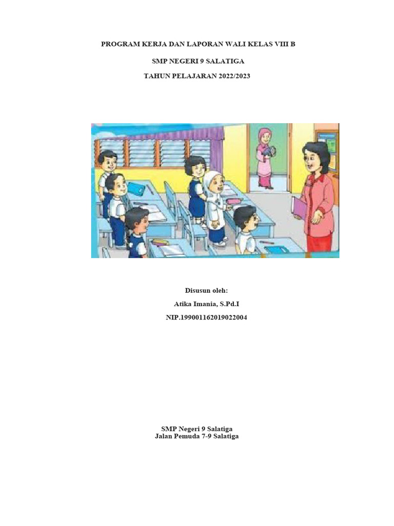 Laporan Dan Program Kerja Wali Kelas 8B 2223 | PDF