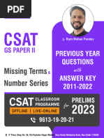 UPSC CSE 2023 CSAT Answer Key | PDF | Data Collection | Government Of India