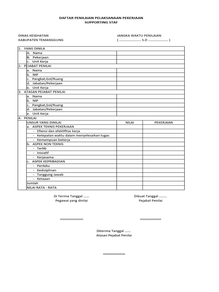 Format Penilaian Ss (1) | PDF