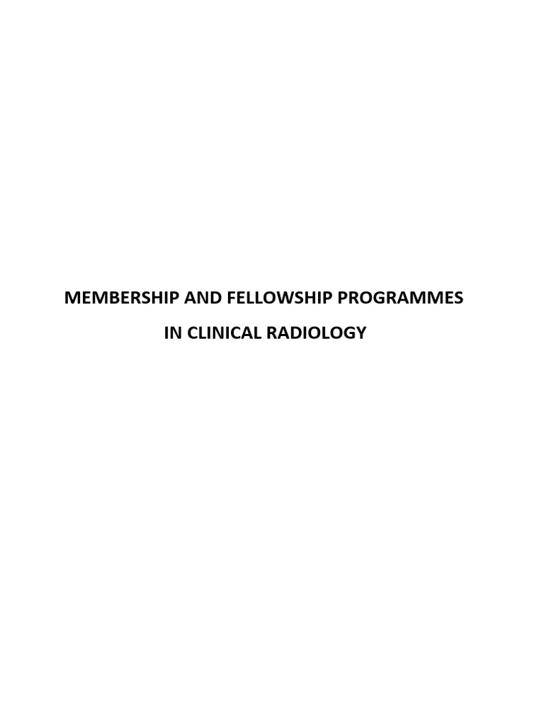 Clinical Radiology Membership & Fellowship Guide | PDF | Radiology ...