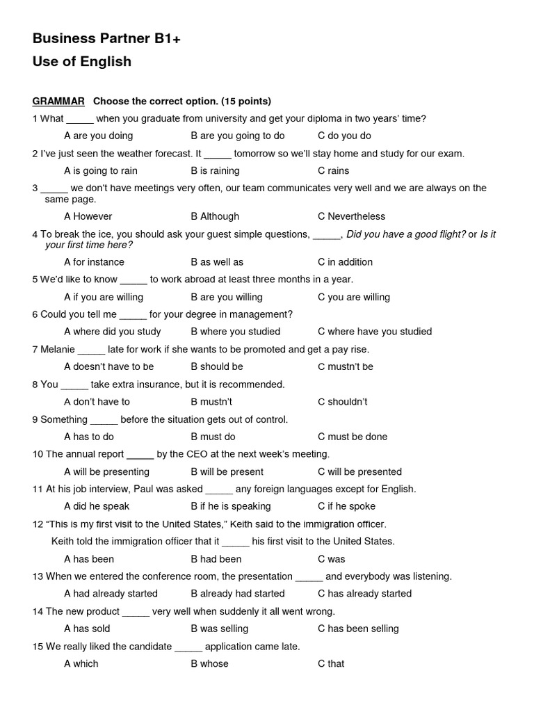 Business Partner B1 Use of English | PDF | Brand | Business