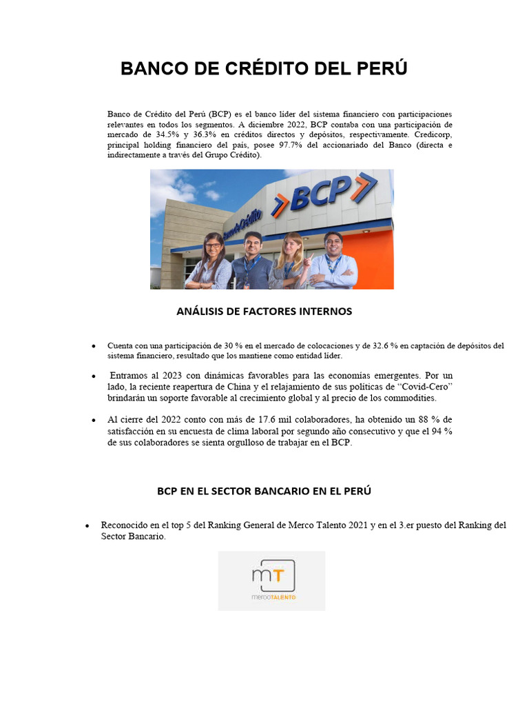 BCP: Líder Bancario en Perú 2023 | PDF | Bancos | Perú