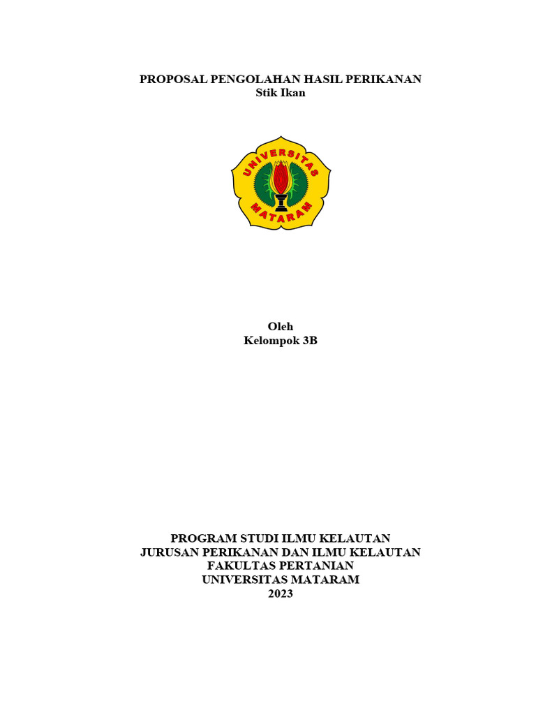 Proposal Pengolahan Hasil Perikanan | PDF