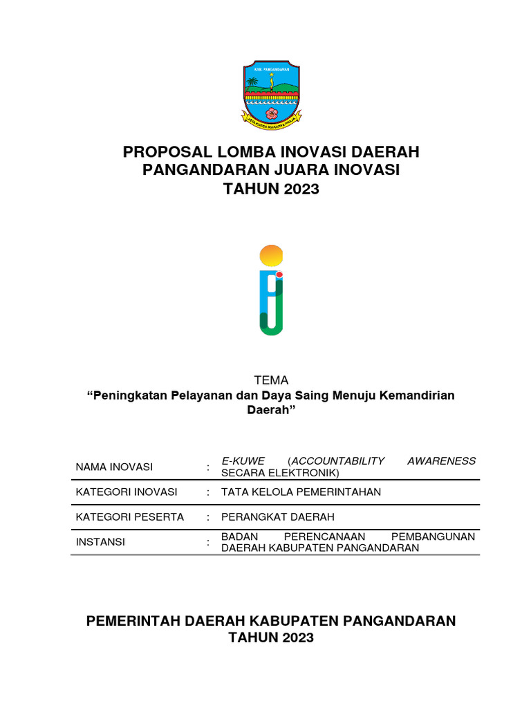 Proposal Inovasi E-Kuwe | PDF