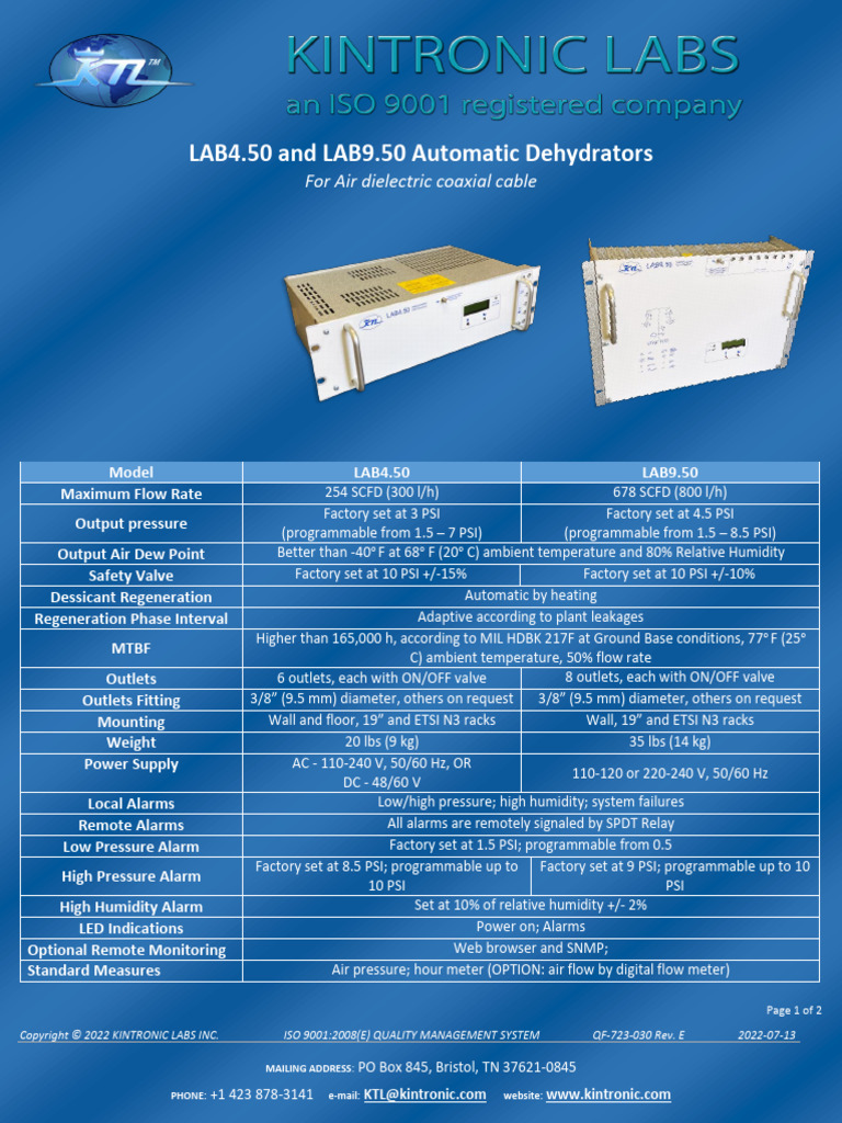 LAB4 50-LAB9 50-Dehydrators | PDF | Pump | Flow Measurement